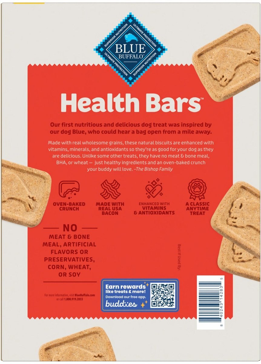BLUE BUFFALO Health Bars Baked with Bacon, Egg & Cheese Dog Treats, 3.5 ...