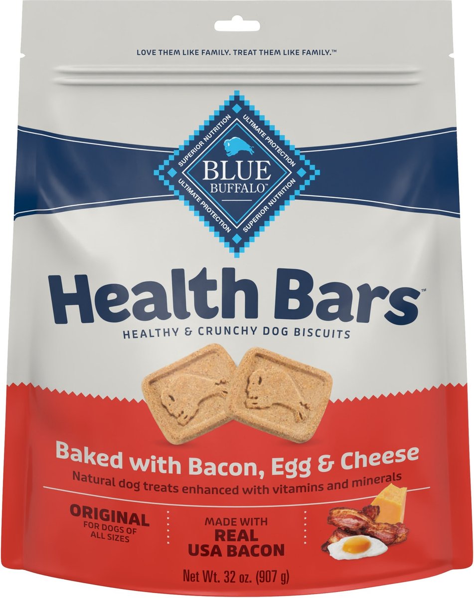 BLUE BUFFALO Health Bars Baked with Bacon, Egg & Cheese Dog Treats, 32 ...