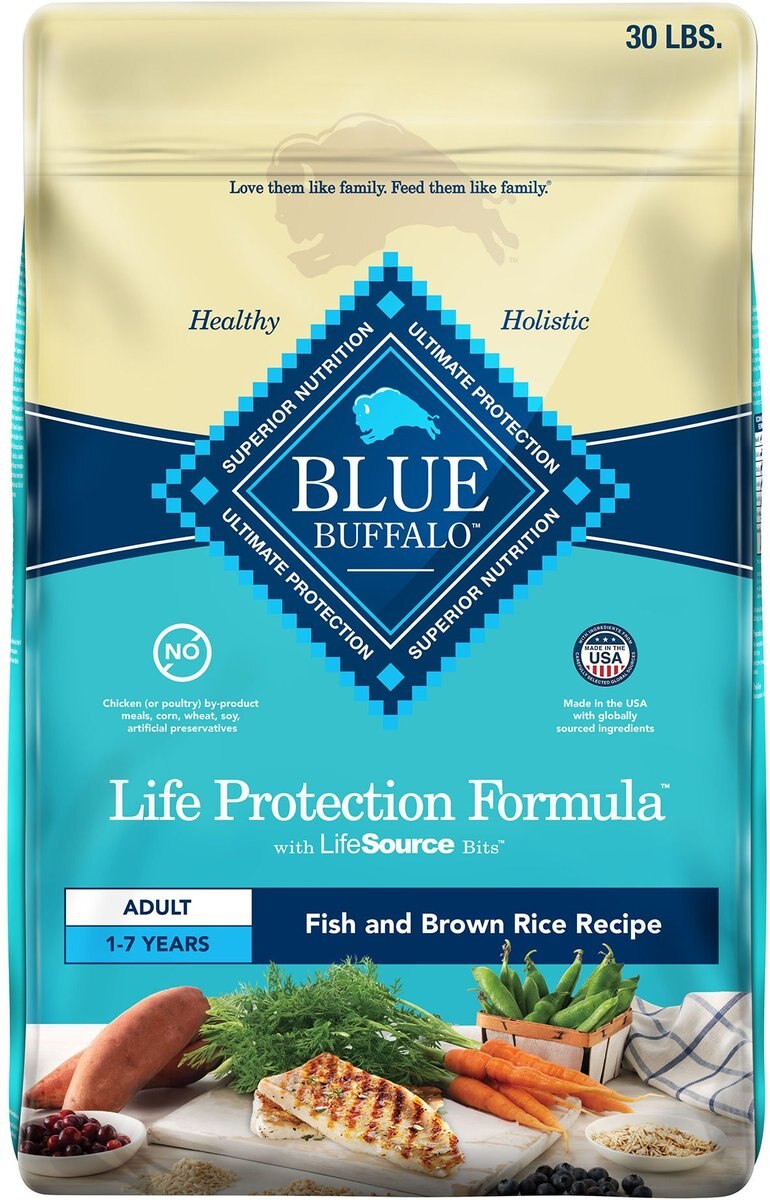 BLUE BUFFALO Life Protection Formula Adult Fish & Brown Rice Recipe Dry ...