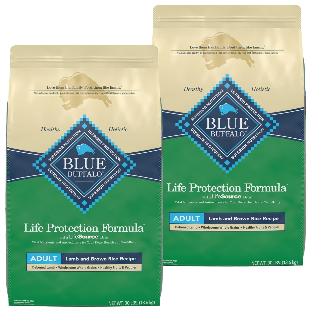 BLUE BUFFALO Life Protection Formula Adult Lamb & Brown Rice Recipe Dry ...