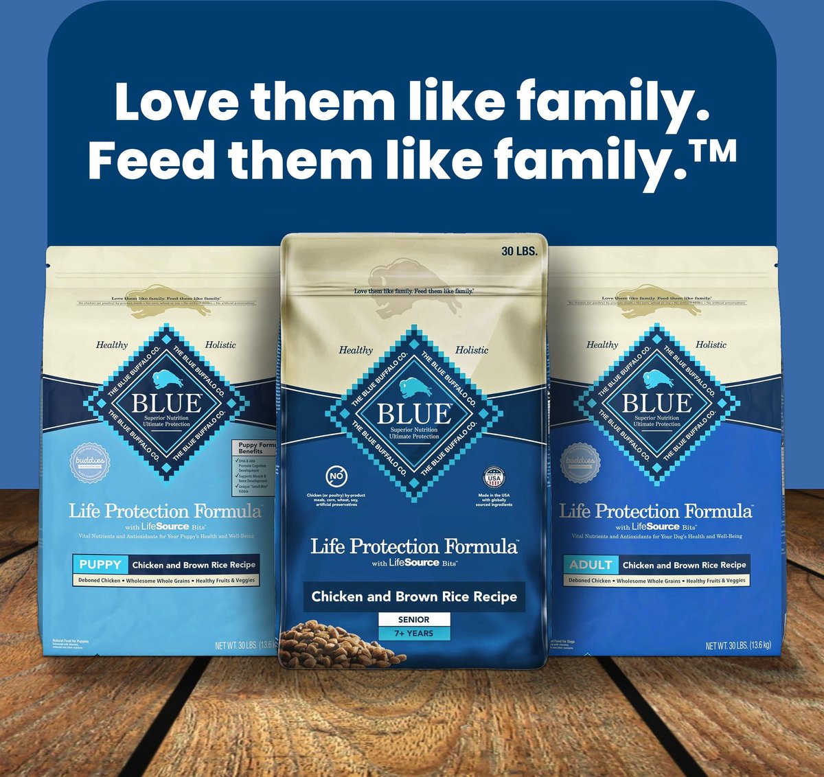 BLUE BUFFALO Life Protection Formula Large Breed Senior Chicken & Brown ...