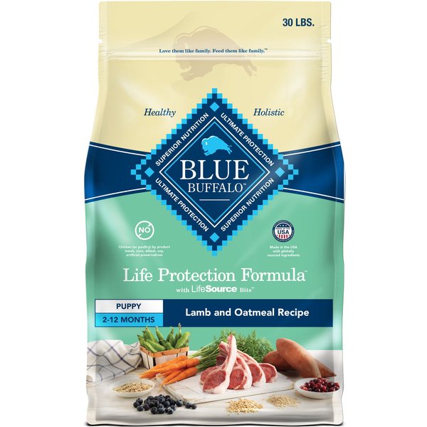 BLUE BUFFALO Life Protection Formula Puppy Lamb & Oatmeal Recipe Dry ...