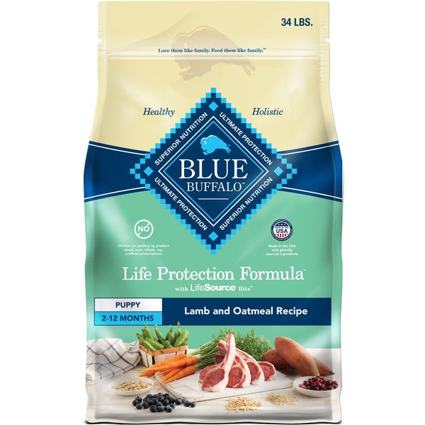 BLUE BUFFALO Life Protection Formula Puppy Lamb & Oatmeal Recipe Dry ...