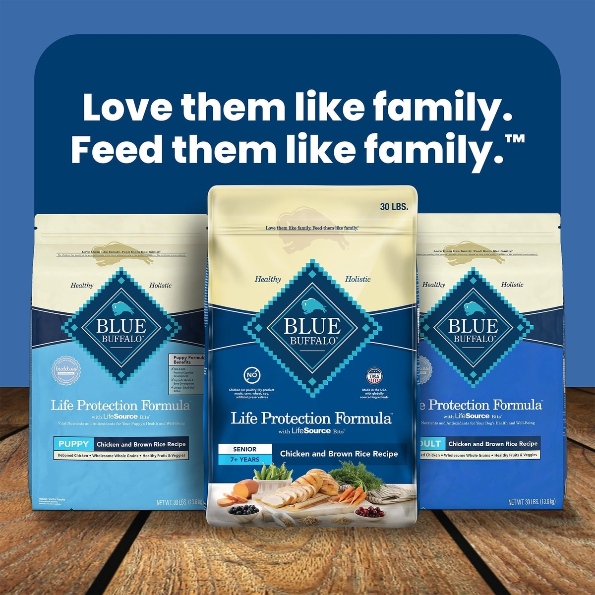 BLUE BUFFALO Life Protection Formula Senior Chicken & Brown Rice Recipe ...