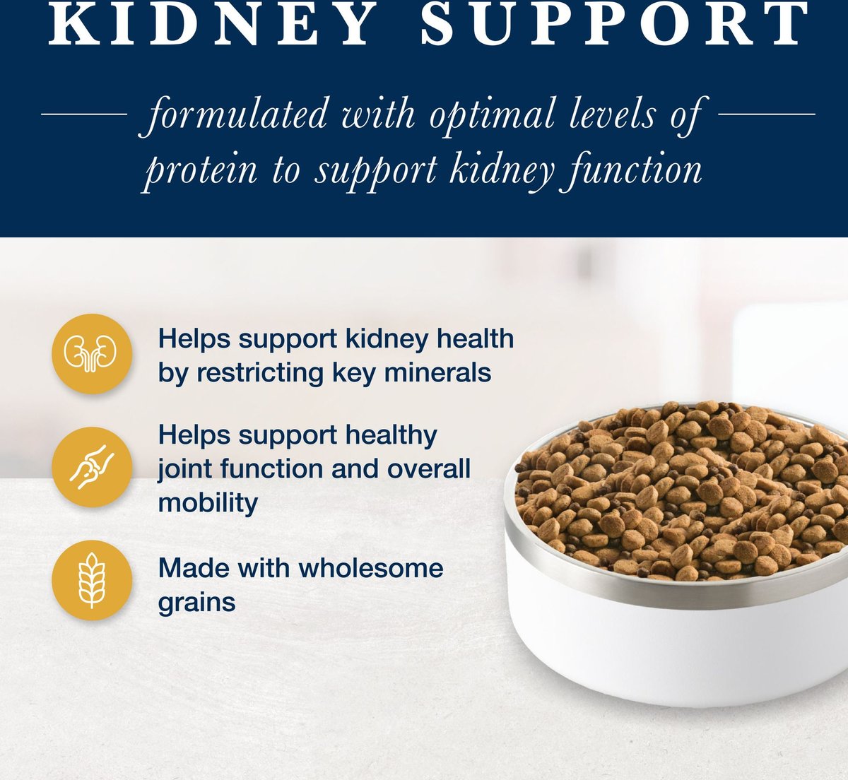 BLUE BUFFALO NATURAL VETERINARY DIET KS Kidney Support Dry Dog Food, 22 ...