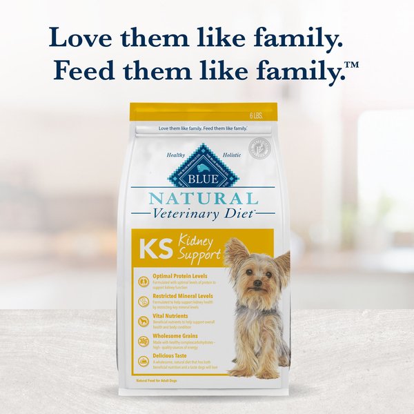 BLUE BUFFALO NATURAL VETERINARY DIET KS Kidney Support Dry Dog Food, 6 ...
