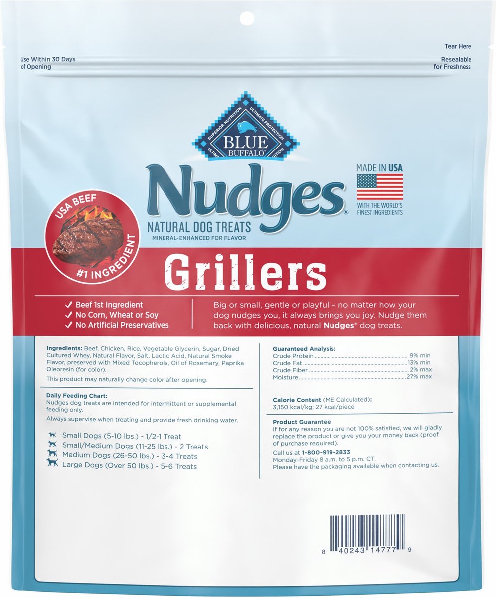 BLUE BUFFALO Nudges Grillers Steak Natural Dog Treats, 36-oz bag ...