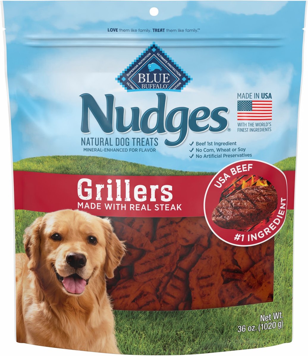 BLUE BUFFALO Nudges Grillers Steak Natural Dog Treats, 36-oz bag ...