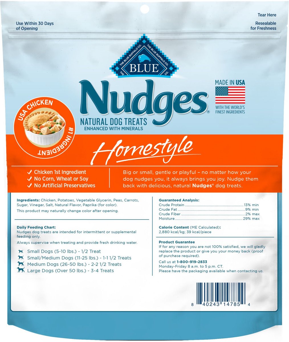 BLUE BUFFALO Nudges Homestyle Real Chicken Dog Treats, 16-oz bag ...