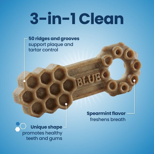 BLUE BUFFALO Small Natural Chicken & Spearmint Dental Dog Chews Treats ...