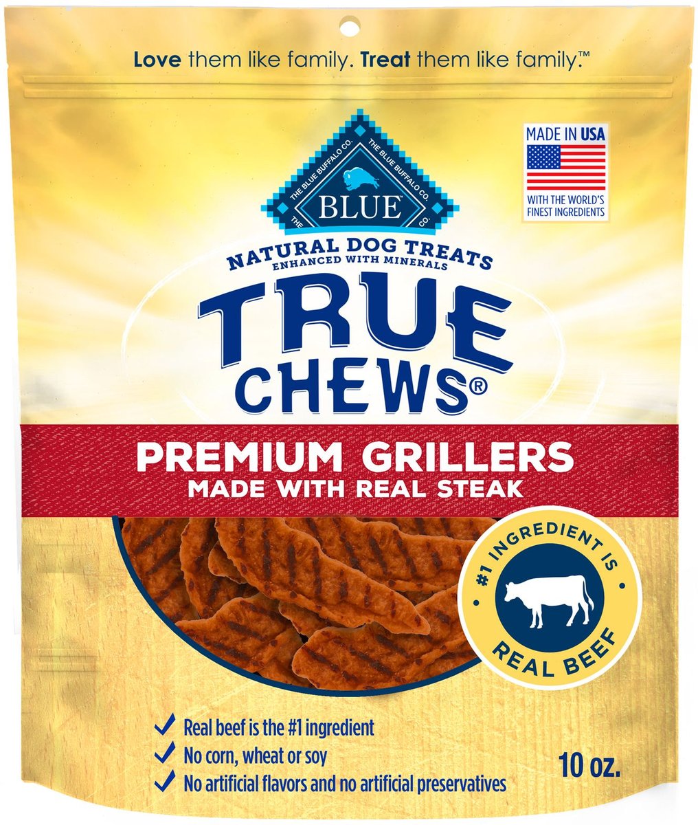 BLUE BUFFALO True Chews Premium Grillers with Real Steak Grain-Free Dog ...