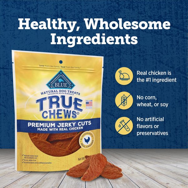 BLUE BUFFALO True Chews Premium Jerky Cuts Chicken Jerky Dog Treats, 4 ...
