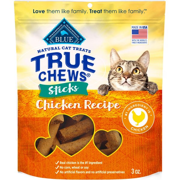 BLUE BUFFALO True Chews Sticks Natural Chicken Cat Treats, 3-oz bag ...