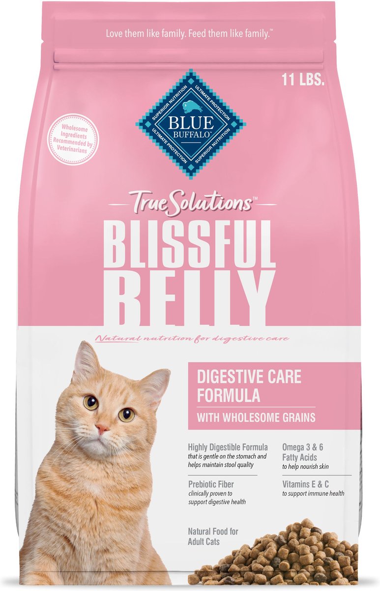 BLUE BUFFALO True Solutions Digestive Care Formula Dry Cat Food, 11-lb ...