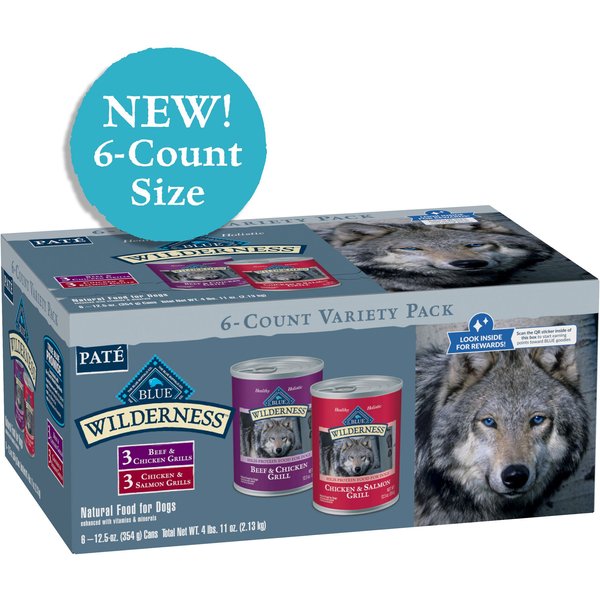 BLUE BUFFALO Wilderness Beef & Salmon Variety Pack Wet Dog Food, 12.5 ...