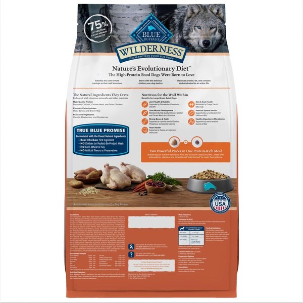 BLUE BUFFALO Wilderness Chicken Recipe High-Protein Large Breed Adult ...