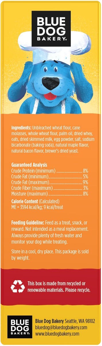 BLUE DOG BAKERY Doggie Paws Maple Bacon Dog Treats, 16.2-oz box - Chewy.com