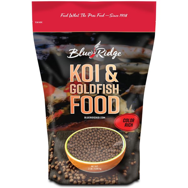 BLUE RIDGE KOI & GOLDFISH Color Rich Formula Koi & Goldfish Food, 2-lb ...