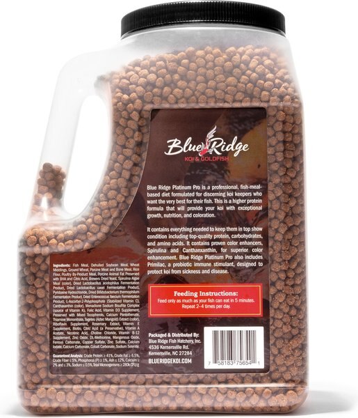 BLUE RIDGE KOI & GOLDFISH Platinum Pro Formula Koi & Goldfish Food, 4.5 ...