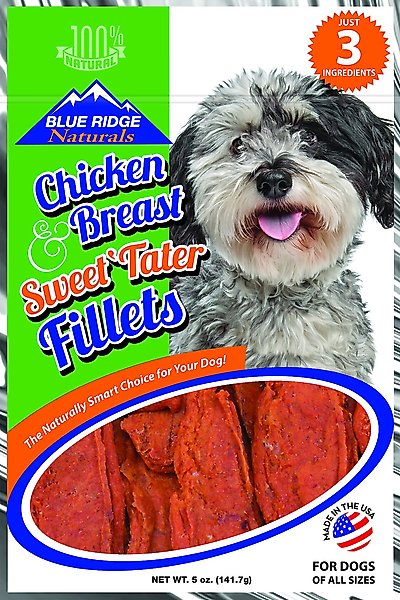 BLUE RIDGE NATURALS Chicken Breast & Sweet Tater Fillets Dog Treats, 5 ...