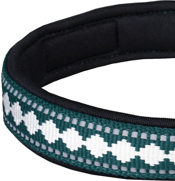 BLUEBERRY PET 3M Reflective Pattern Dog Collar, Teal Blue, Medium: 13 ...