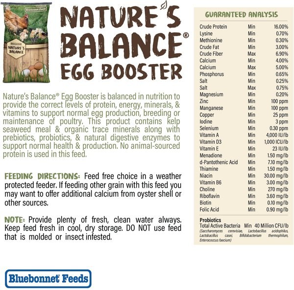 BLUEBONNET FEEDS Nature's Balance Egg Booster 16% Protein Crumble ...