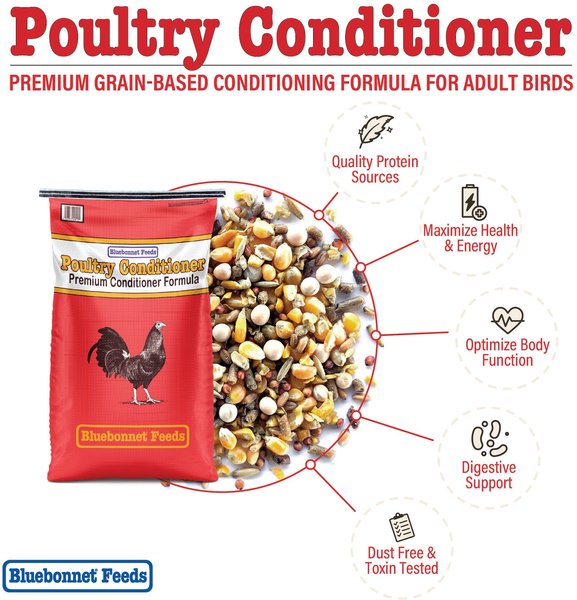 BLUEBONNET FEEDS Poultry Conditioner 16% Protein Premium Formula Grain ...