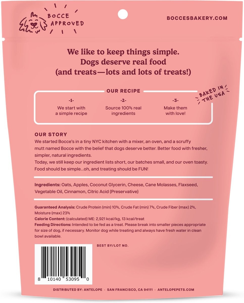 Discontinued - BOCCE'S BAKERY Apple Juice Box Soft & Chewy Dog Treats ...