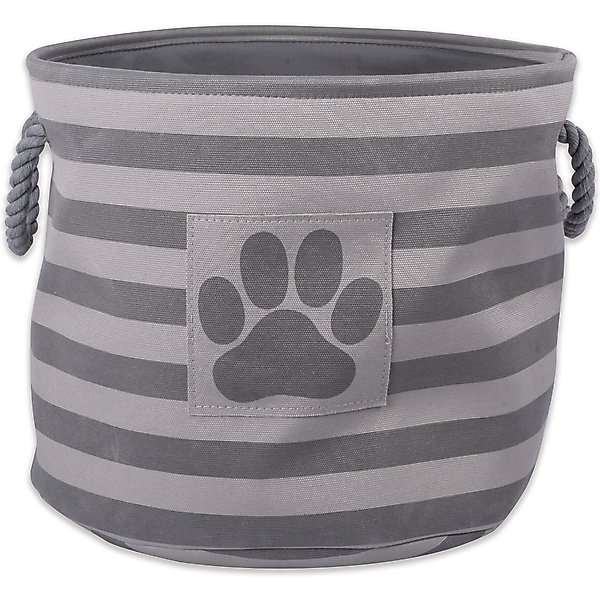 BONE DRY Striped Rectangle Dog Storage Bin, Grey, Medium - Chewy.com