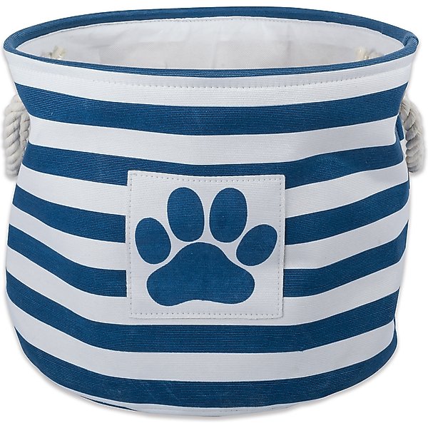 BONE DRY Striped Rectangle Dog Storage Bin, Grey, Large - Chewy.com