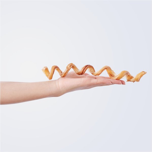 BONES & CHEWS Curly Bully Stick 7-10" Dog Treats, case of 25 - Chewy.com