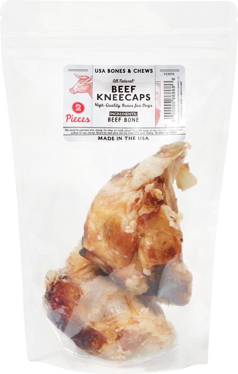 BONES & CHEWS Made in USA Beef Knee Caps Dog Treats, 2 count - Chewy.com