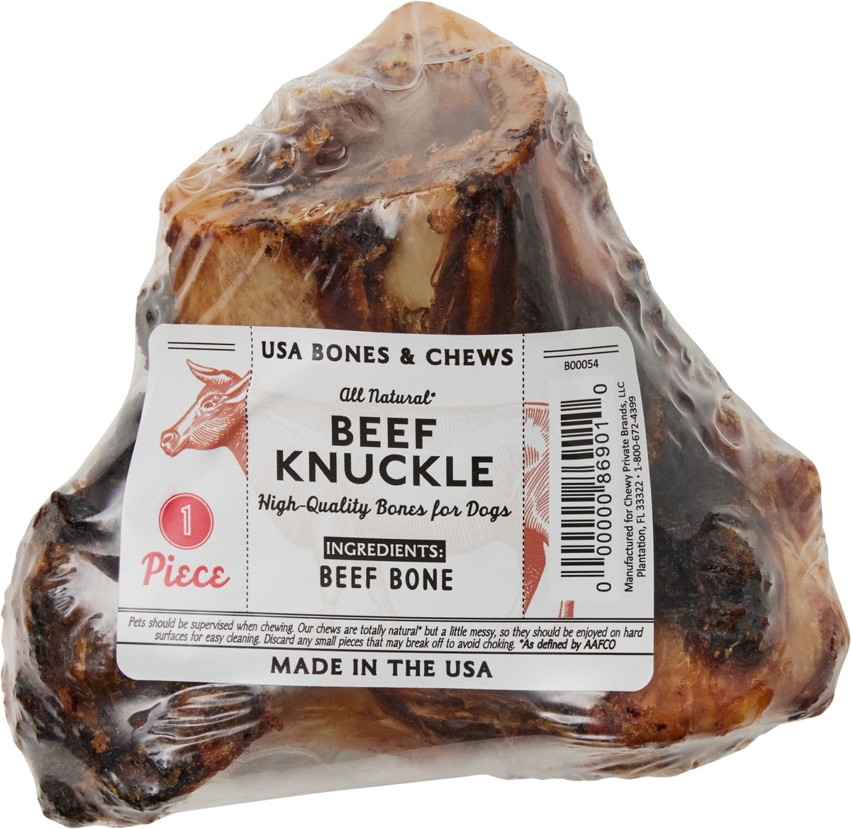 BONES & CHEWS Made in USA Beef Knuckle Bone Dog Treat, 1 count - Chewy.com