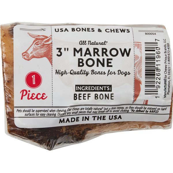 Out of Stock - BONES & CHEWS Made in USA Roasted Marrow Bone 3" Dog ...