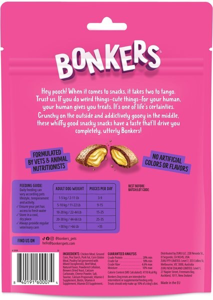 BONKERS Dog Bites Beef Lovers Flavored Crunchy Dog Treats, 5.3-oz bag ...
