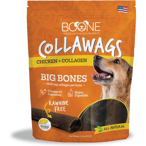 BOONE Collawags Large Bones Chicken Flavor Dog Treats, 10-oz bag ...