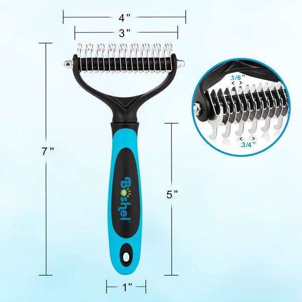 BOSHEL Dematting Dog Comb, Deep Blue - Chewy.com