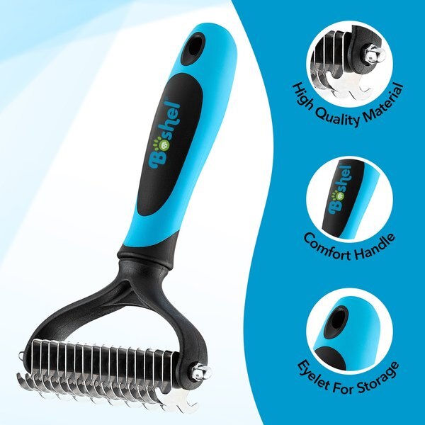 BOSHEL Dematting Dog Comb, Deep Blue - Chewy.com