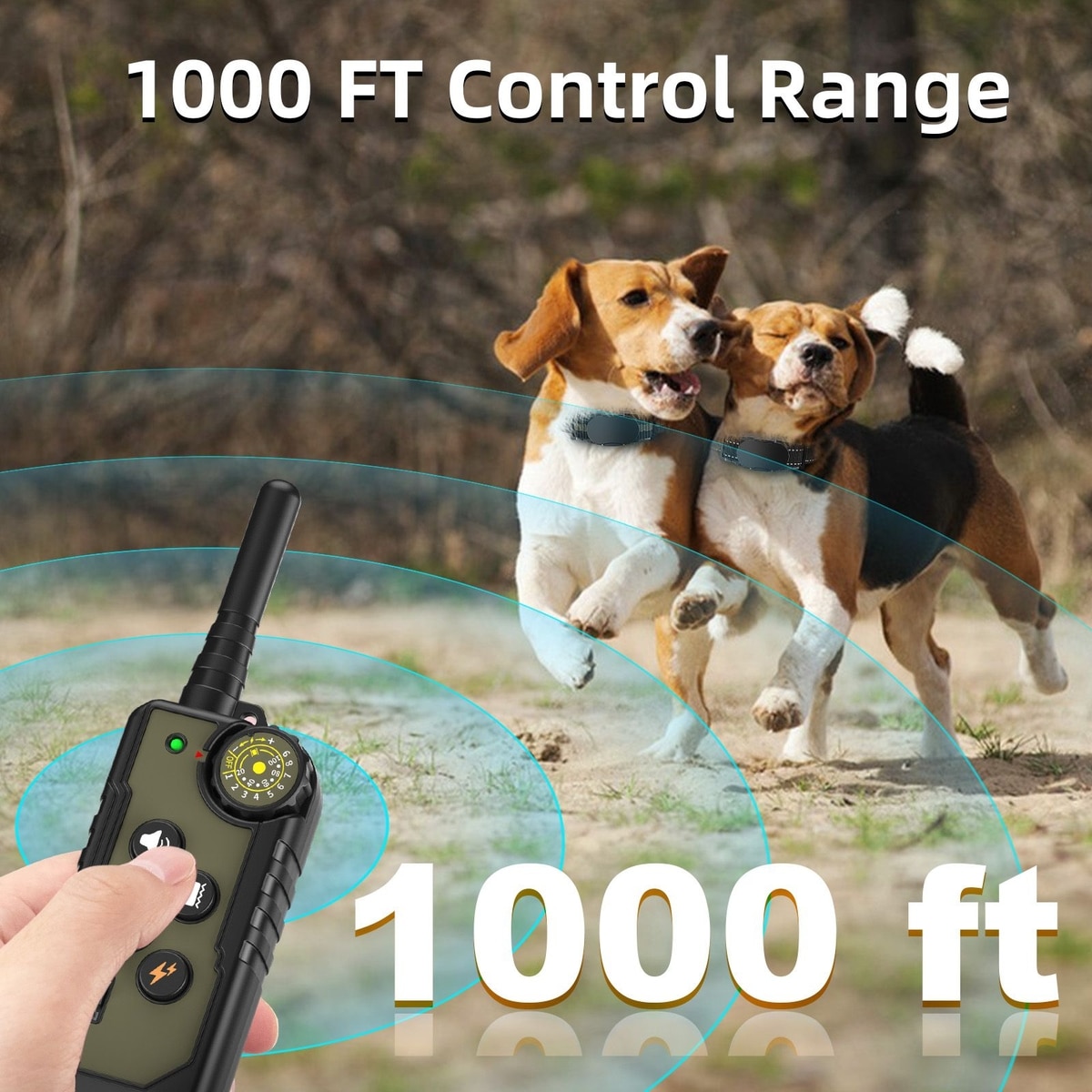 BOUSNIC 1000ft Dog Training Collar Electric Rechargeable Waterproof Dog ...