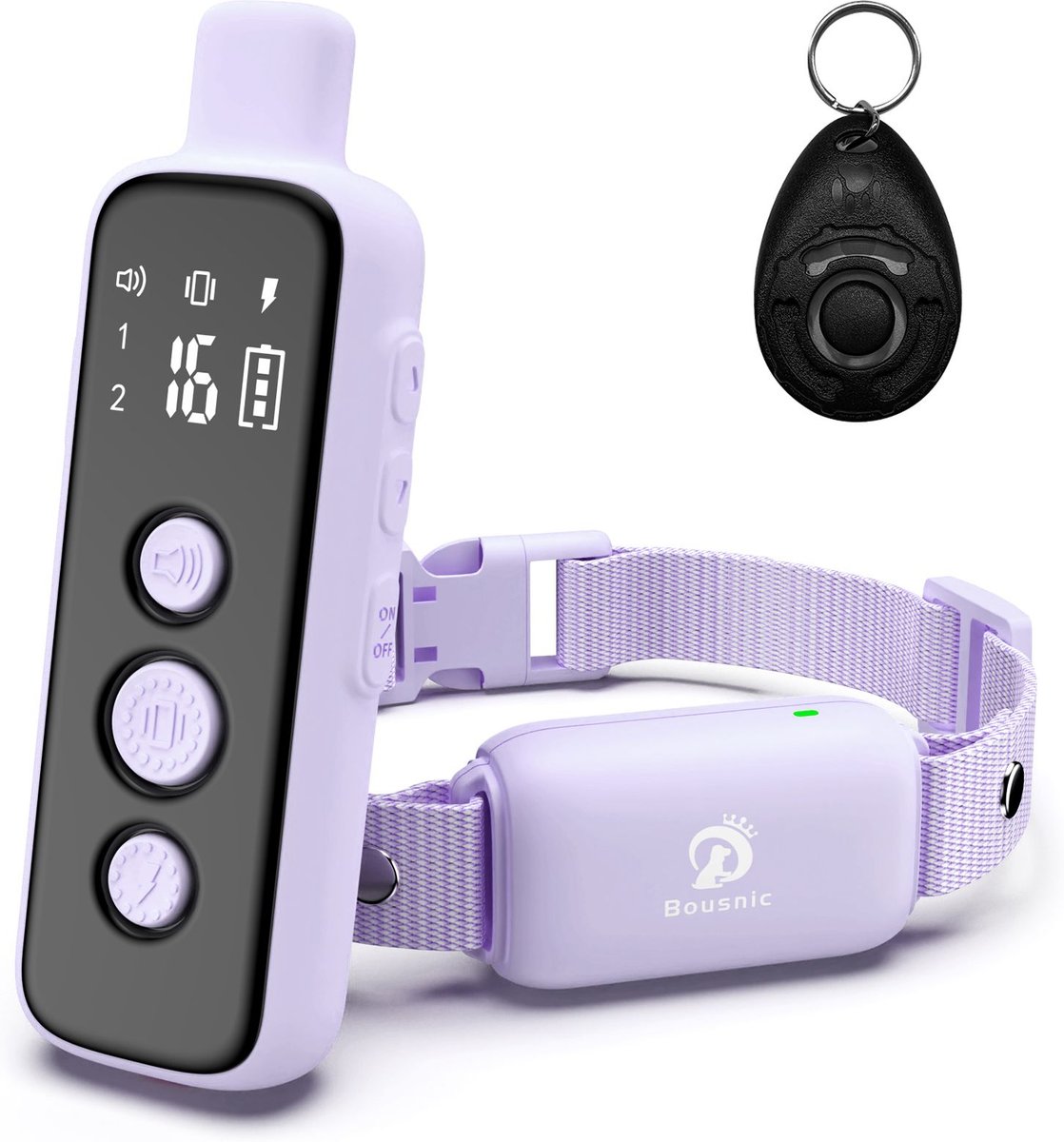 BOUSNIC 1000-ft Remote Waterproof Electric Dog Training Collar, Purple ...