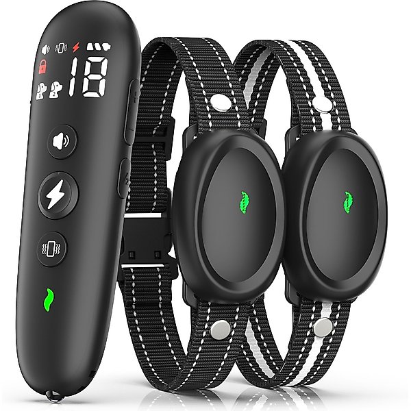 BOUSNIC Remote Waterproof Dog Training Collar, 3300-ft, Orange, 2 count ...