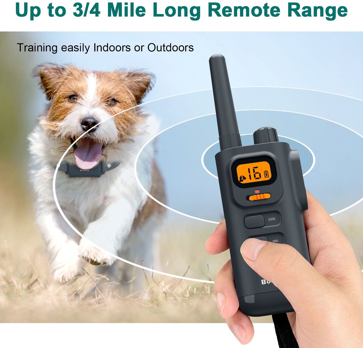 BOUSNIC 4000FT Extra Long Remote Range Waterproof Rechargeable ...