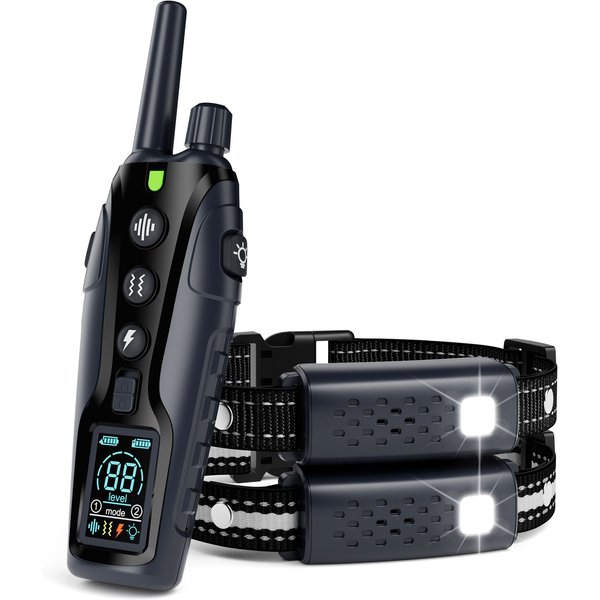 BOUSNIC Remote Waterproof Dog Training Collar, 3300-ft, Blue, 2 count ...