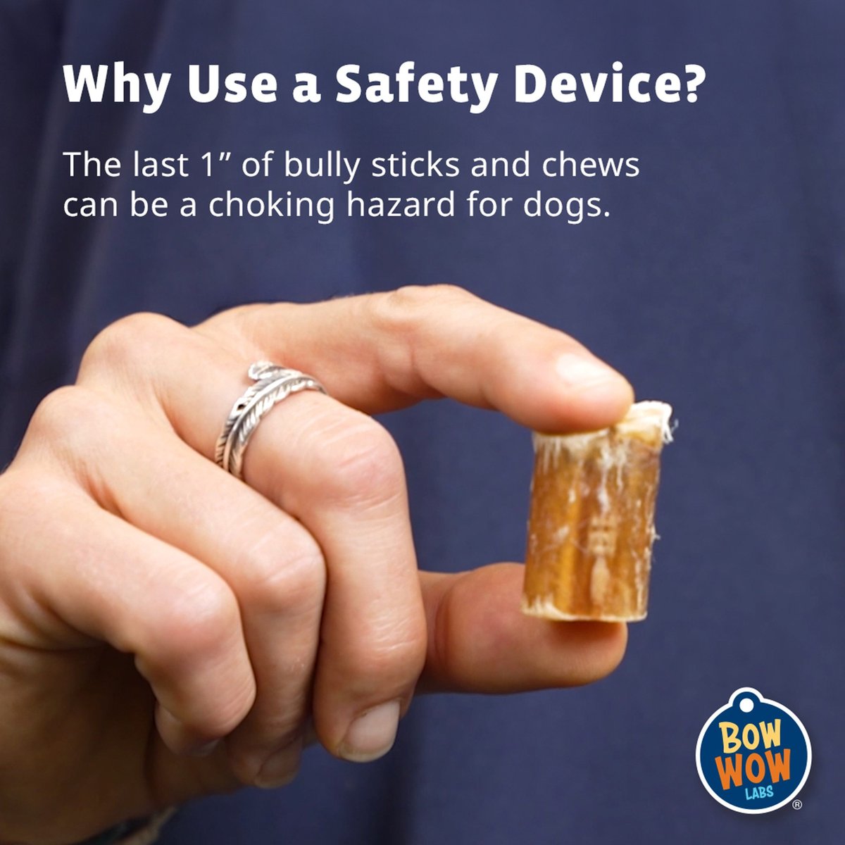 BOW WOW LABS Buddy Safety Device Bully Stick Treat Holder, Orange ...