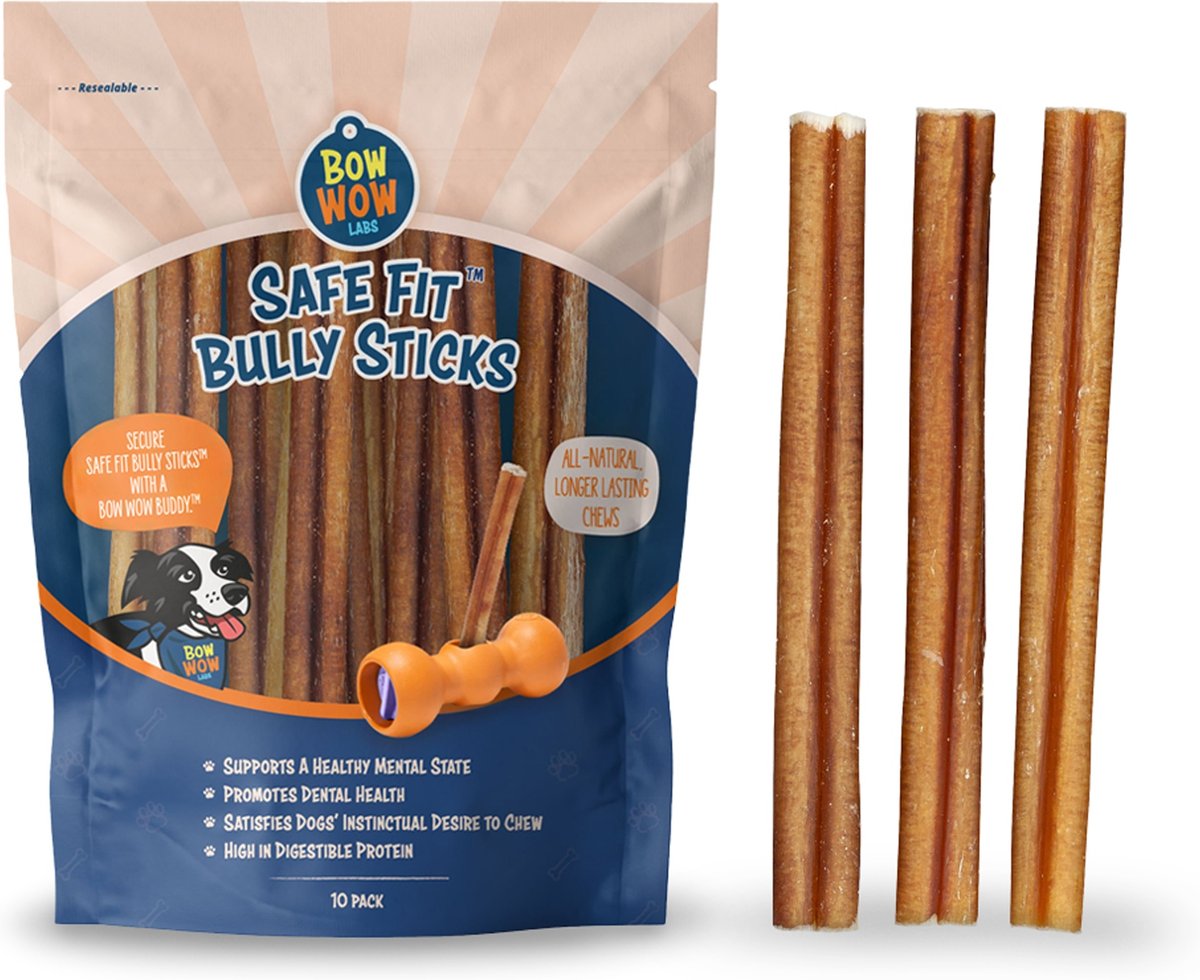 BOW WOW LABS Safe Fit 6-in 100% Beef Bully Sticks Dog Treats, 10 count, Midsize - Chewy.com