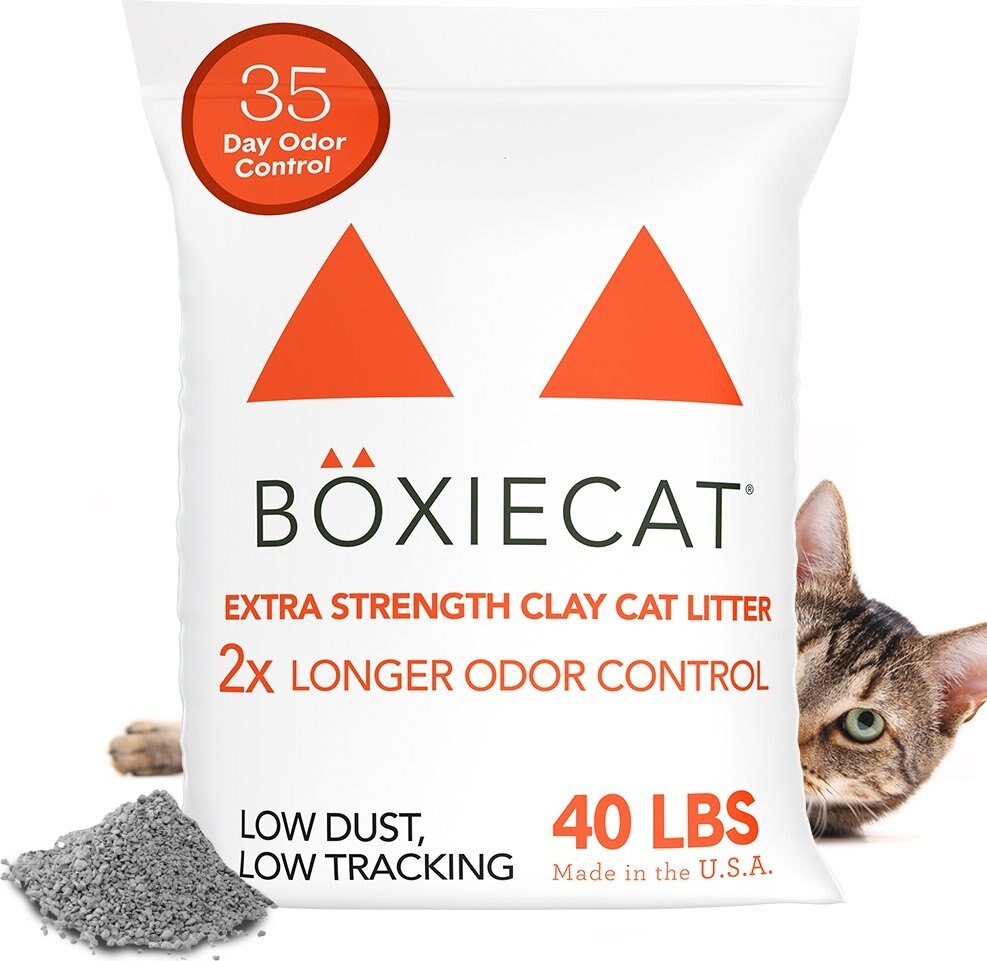 BOXIECAT Extra Strength Odor Control Clumping Clay Cat & Kitty Litter ...