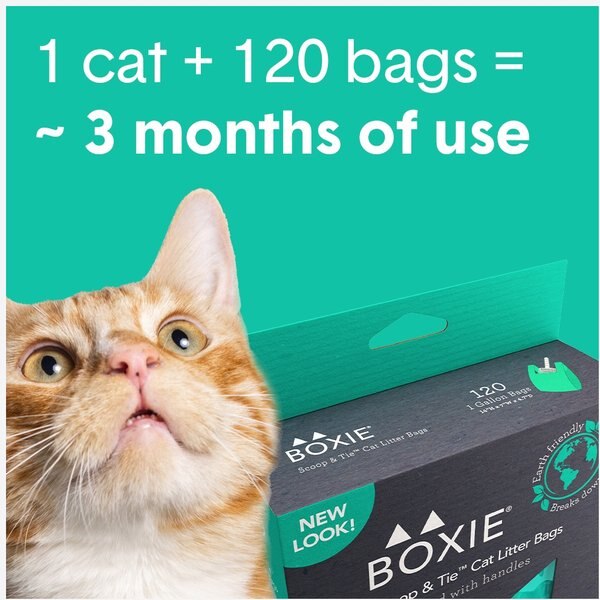 BOXIECAT Scoop & Tie Cat Litter Waste Bag, 120 count - Chewy.com