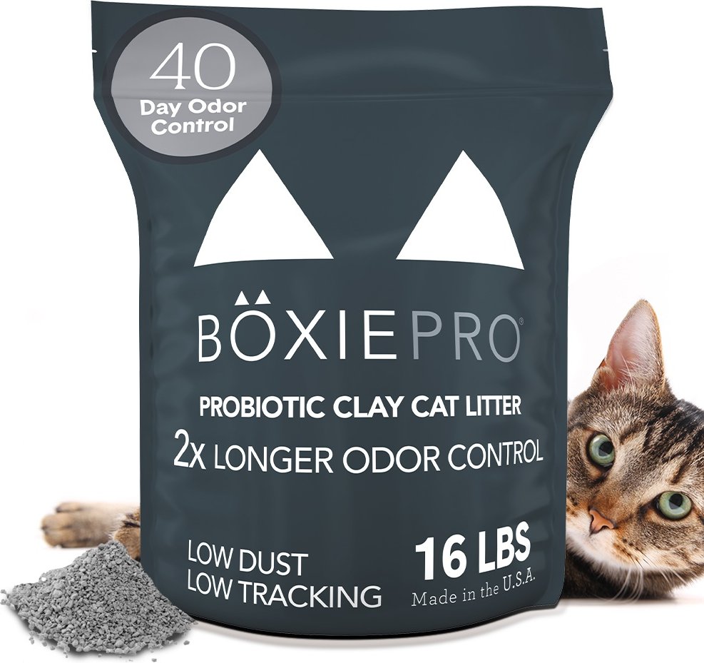 BOXIECAT Self-Cleaning Probiotic Clumping Clay Cat & Kitty Litter, 16 ...