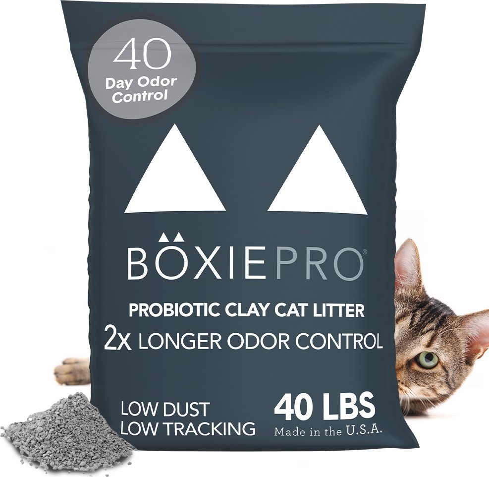 BOXIECAT Self-Cleaning Probiotic Clumping Clay Cat & Kitty Litter, 40 ...