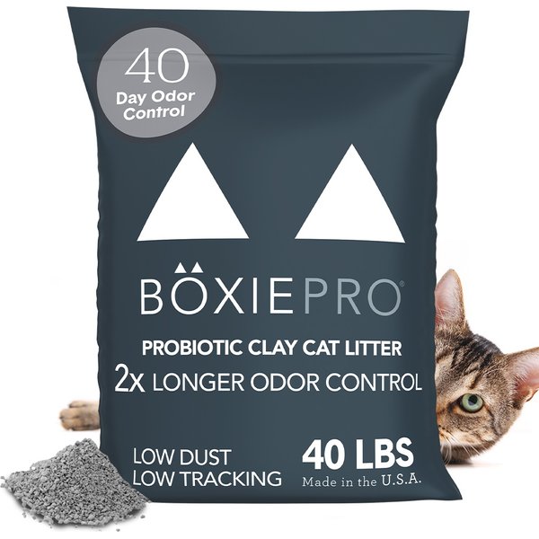 BOXIECAT Self-Cleaning Probiotic Clumping Clay Cat & Kitty Litter, 40 ...